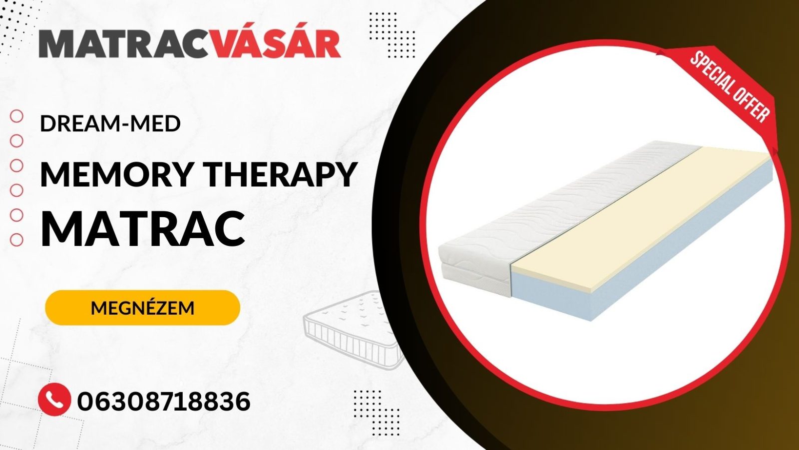 Dream-Med Memory Therapy félkemény matrac - Maracvásár - a legnépszerűbb matracok 10 év ...